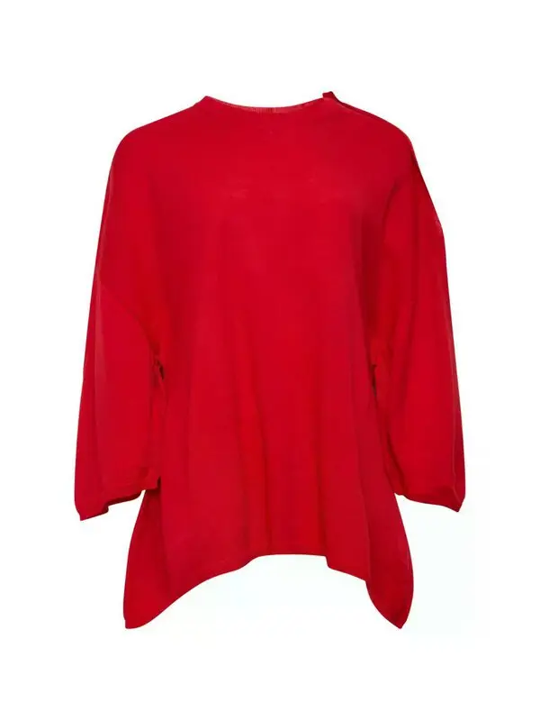 Comme Des Garçons Oversized Curved-hem Sweater - Red