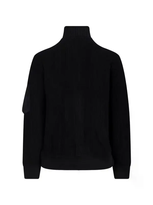 Sacai Ribbed-knit Zip-up Cardigan