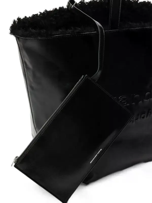 Alexander Wang Punch Shearling-trim Leather Tote Bag