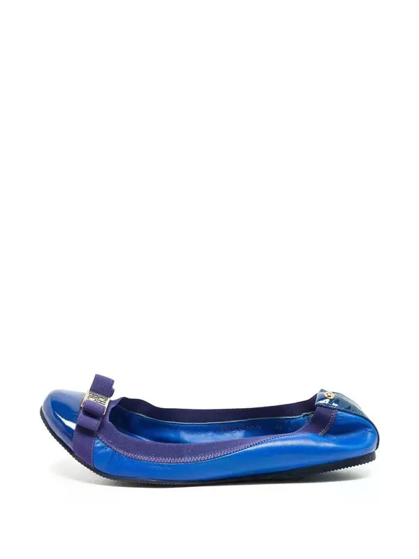 Carolina Herrera Patent Scrunch Ballet Flats - Blue