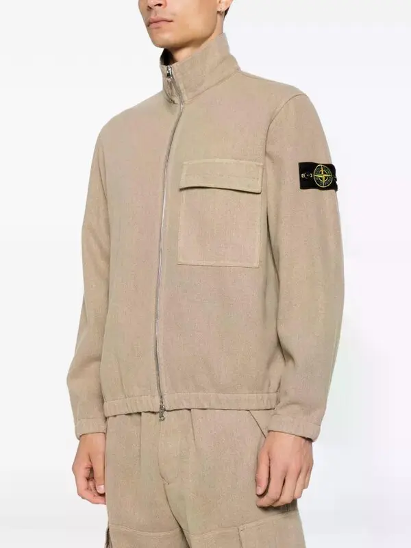Stone Island Logo Patch Zip-up Jacket