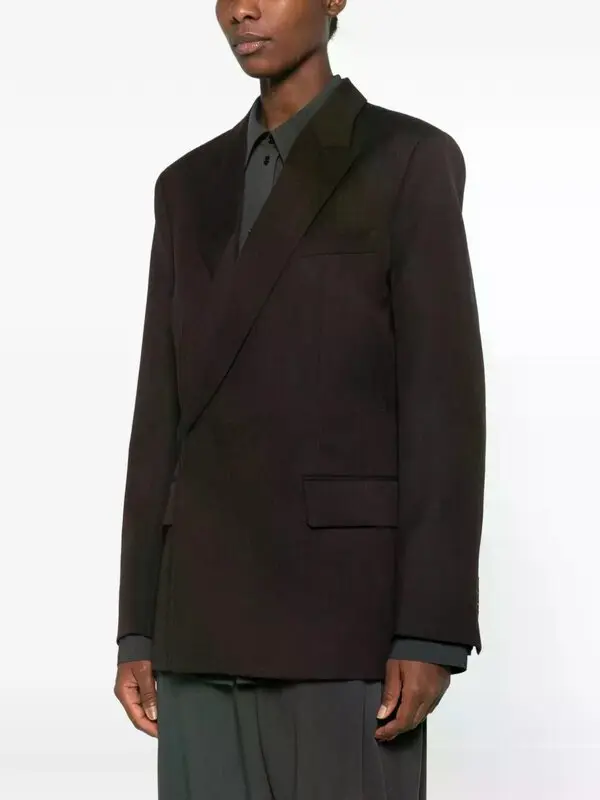 Victoria Beckham Layered Wool Jacket - Brown