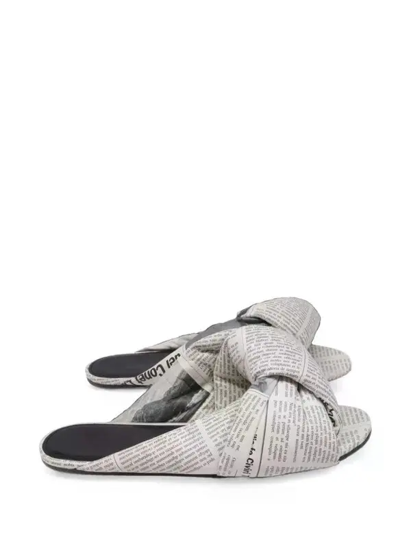 Balenciaga Drapy Newspaper Sandals - White