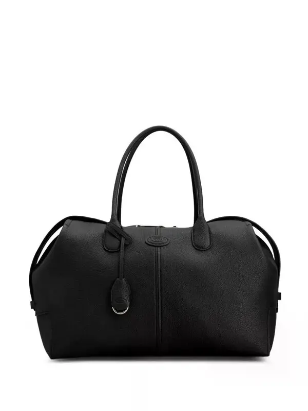TOD'S Grained-leather Duffle Bag - Black