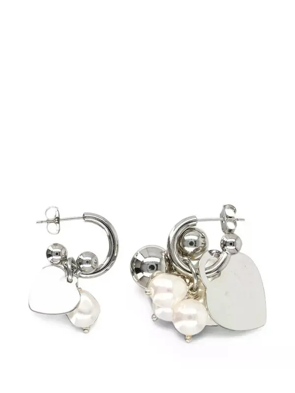 JUSTINE CLENQUET Abbey Heart Pendant Hoop Earrings - Silver