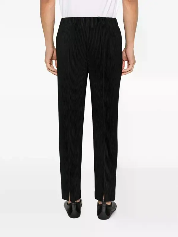 Issey Miyake Pleated Slit-hem Trousers - Black