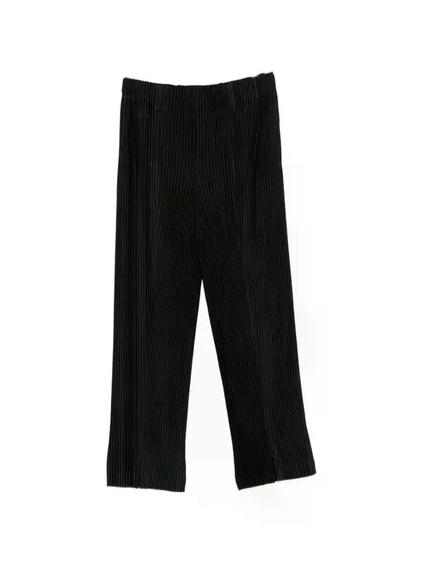 Issey Miyake Pleated Slit-hem Trousers - Black