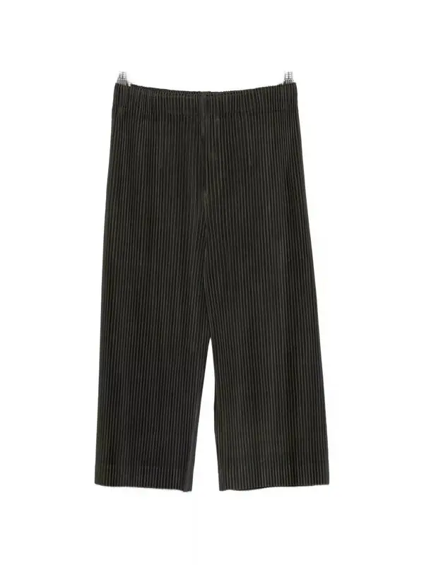 Issey Miyake Pleated Cropped Trousers - Brown