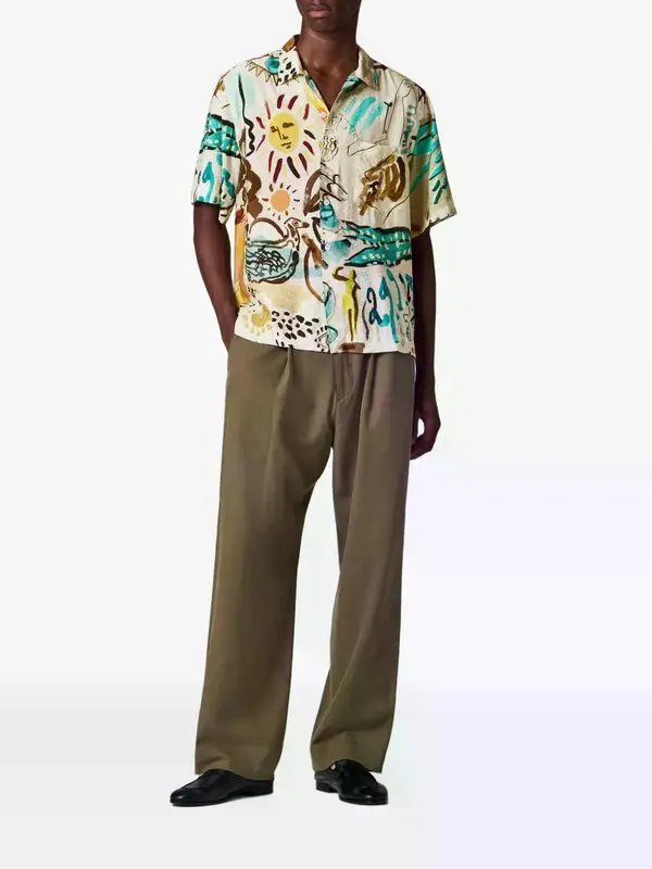 Paul Smith Ink Works Print Viscose-blend Shirt