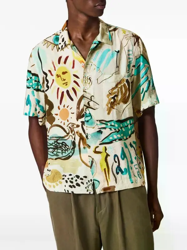 Paul Smith Ink Works Print Viscose-blend Shirt