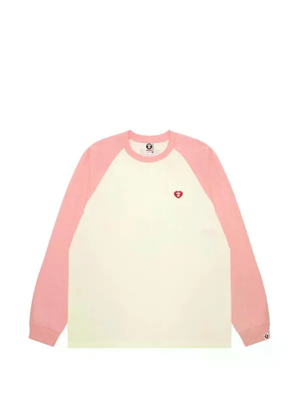 AAPE BY *A BATHING APE Raglan-sleeve Logo-patch T-shirt - Neutrals