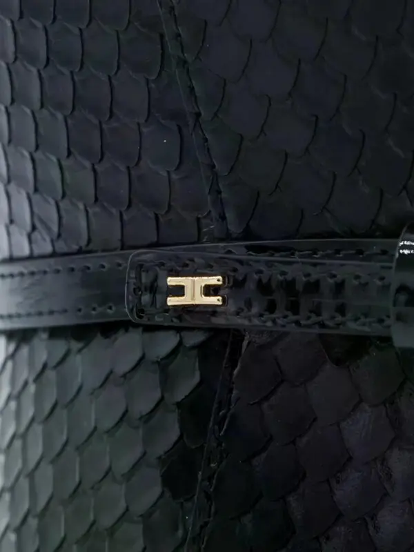 Elisabetta Franchi Bustier Style Leather Belt With Fish Scale Pattern