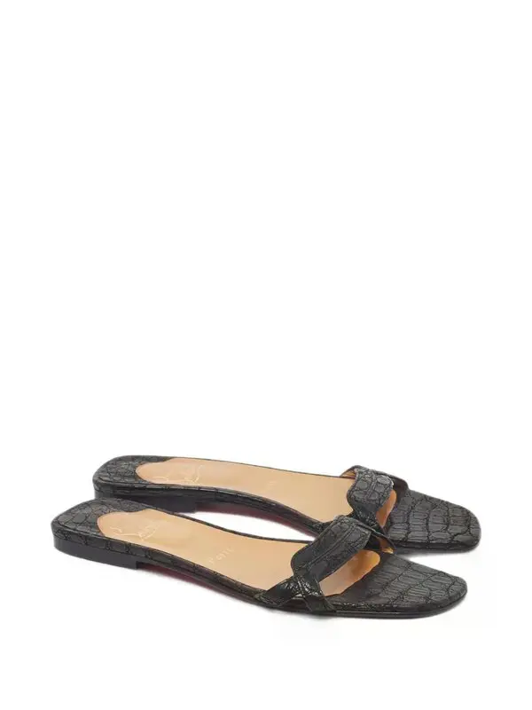 CHRISTIAN LOUBOUTIN Croc-embossed Leather Sandals