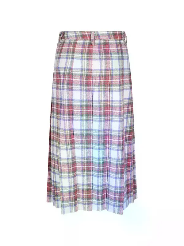 MAISON MARGIELA Plaid Pleated Midi Skirt