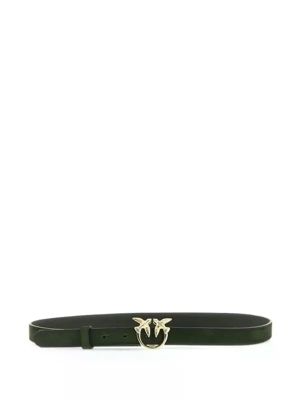 Pinko Suede Belt With Love Birds Buckle - Green