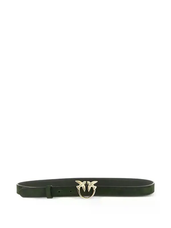 Pinko Suede Belt With Love Birds Buckle - Green