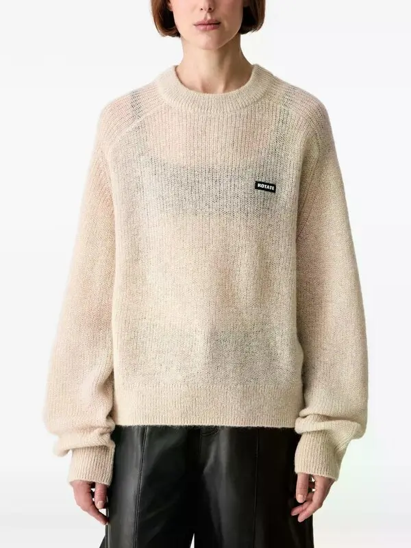 ROTATE BY BIRGER CHRISTENSEN Logo-patch Raglan-sleeve Sweater