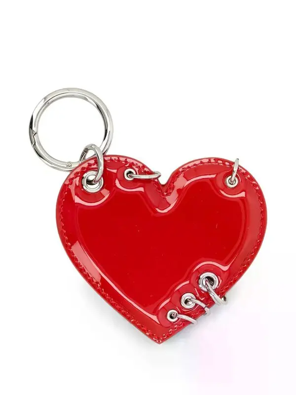 JUSTINE CLENQUET Heart Motif Leather Keyring - Red