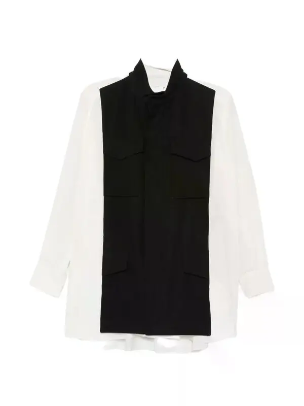 Sacai Layered-panel Zip-up Shirt - White