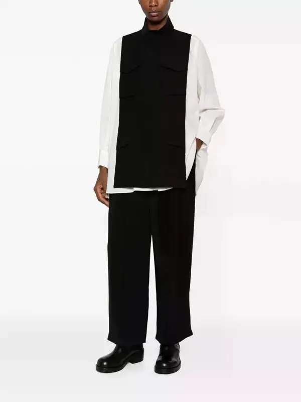 Sacai Layered-panel Zip-up Shirt - White