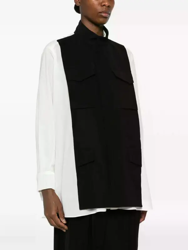 Sacai Layered-panel Zip-up Shirt