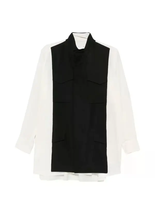 Sacai Layered-panel Zip-up Shirt