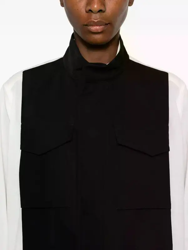 Sacai Layered-panel Zip-up Shirt