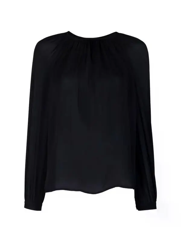 NILI LOTAN Saint Tropez Pleated Silk Top - Blue