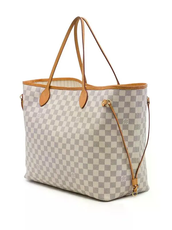 LOUIS VUITTON Damier Azur Neverfull Gm Tote Bag - White