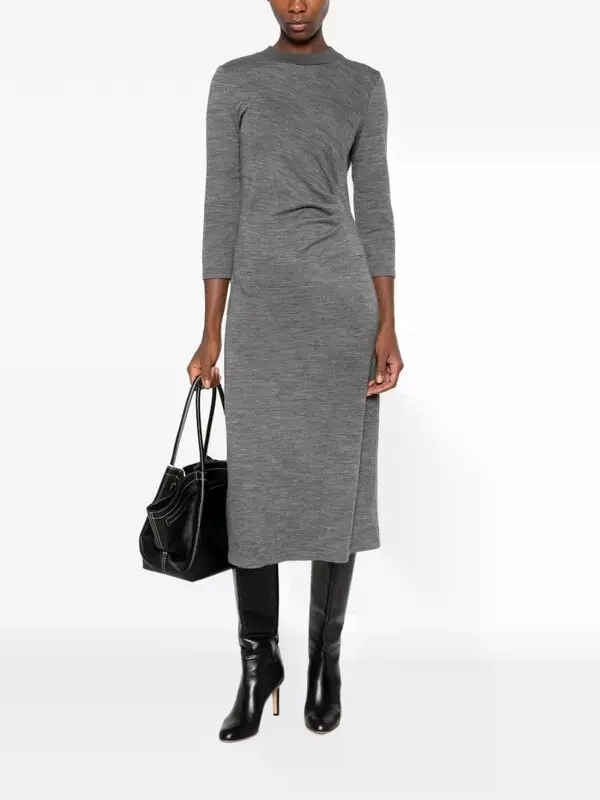 Peserico Gathered Midi Dress - Grey