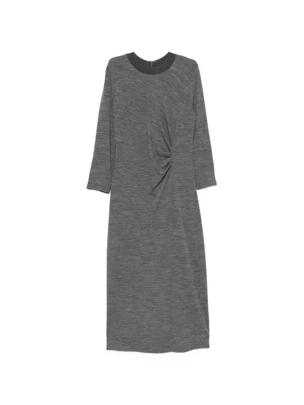 Peserico Gathered Midi Dress - Grey