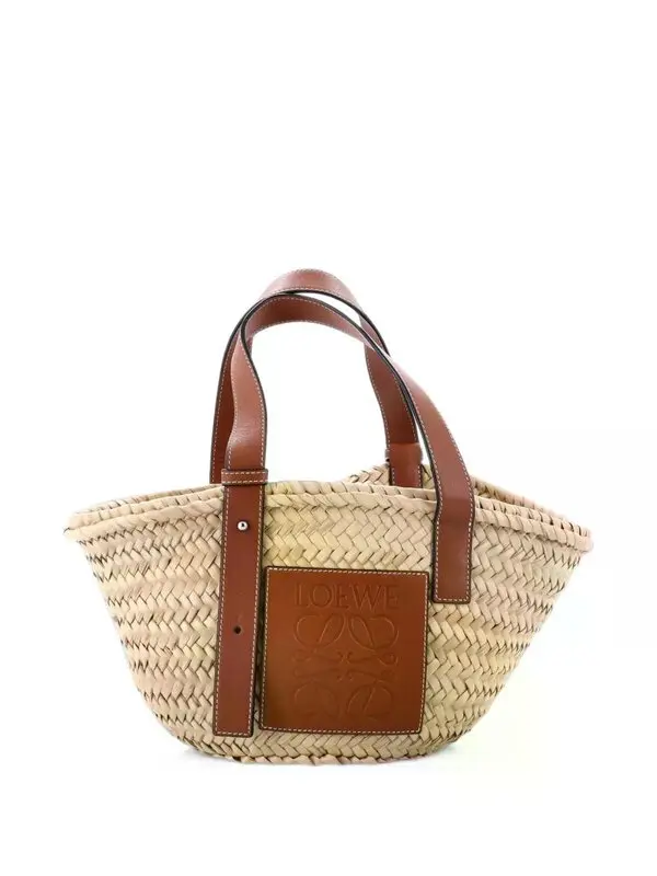 Loewe Small Basket Raffia Tote Bag - Neutrals