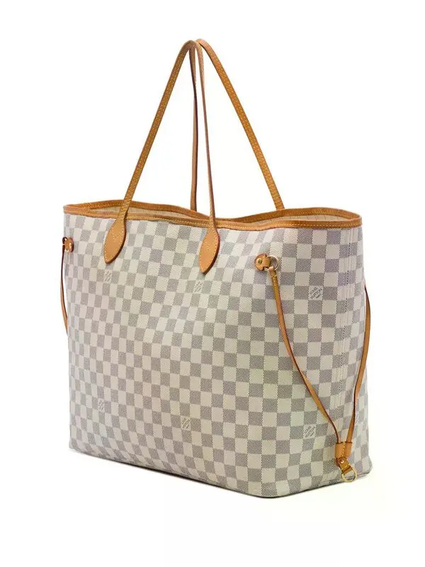LOUIS VUITTON Damier Azur Neverfull Gm Tote Bag - White