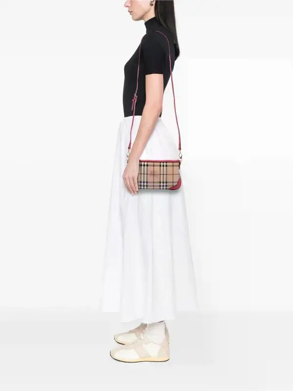 Burberry 2000-2017 Haymarket Check Coated Canvas Peyton Crossbody Bag