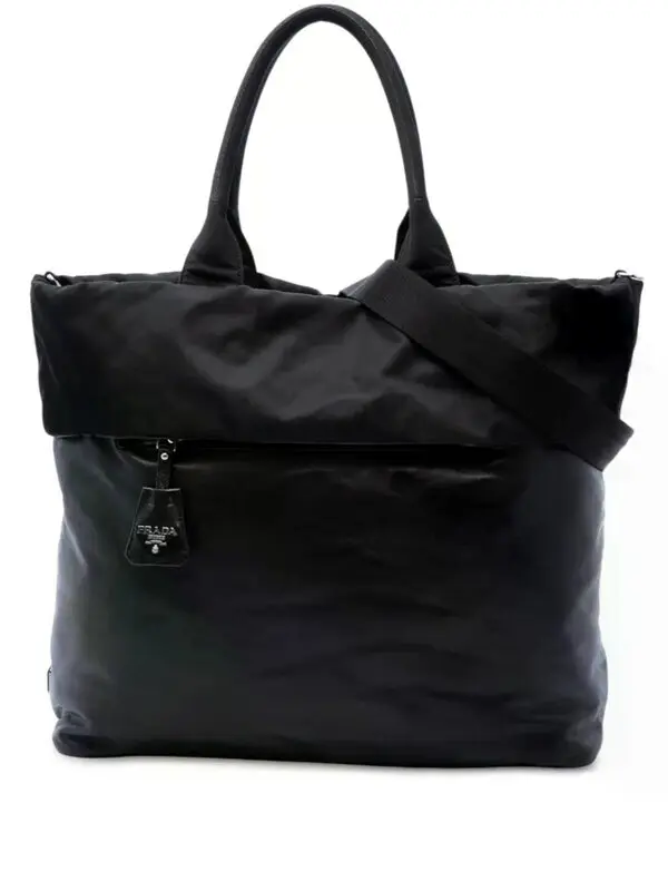 Prada Tessuto And Nappa Reversible Satchel - Black