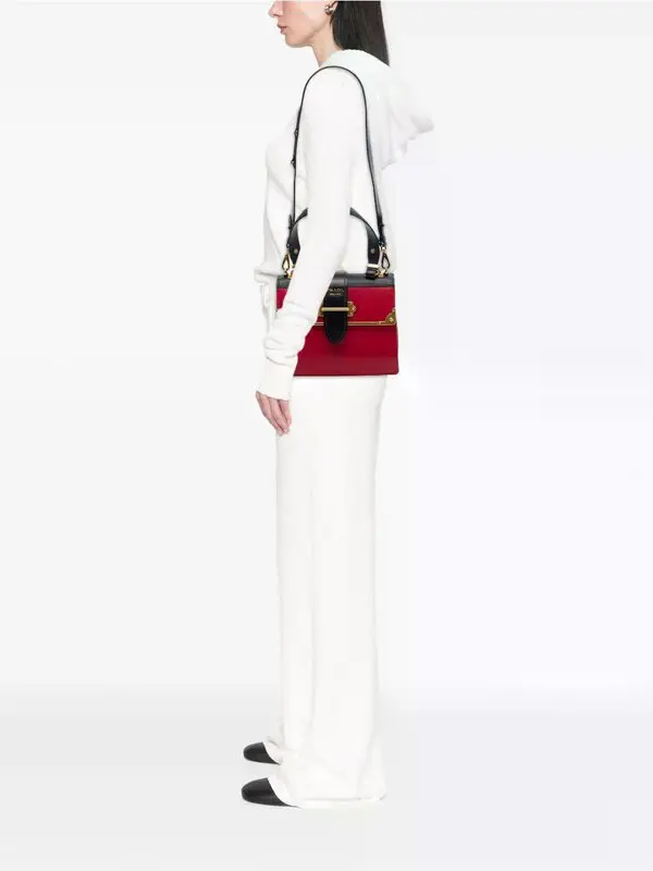 Prada Saffiano Trimmed City Calf Cahier Satchel