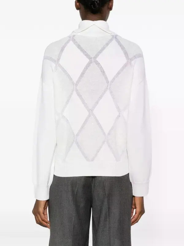 Peserico Argyle Roll-neck Sweater