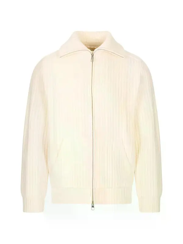 MONTECORE Ribbed-knit Zip-up Cardigan