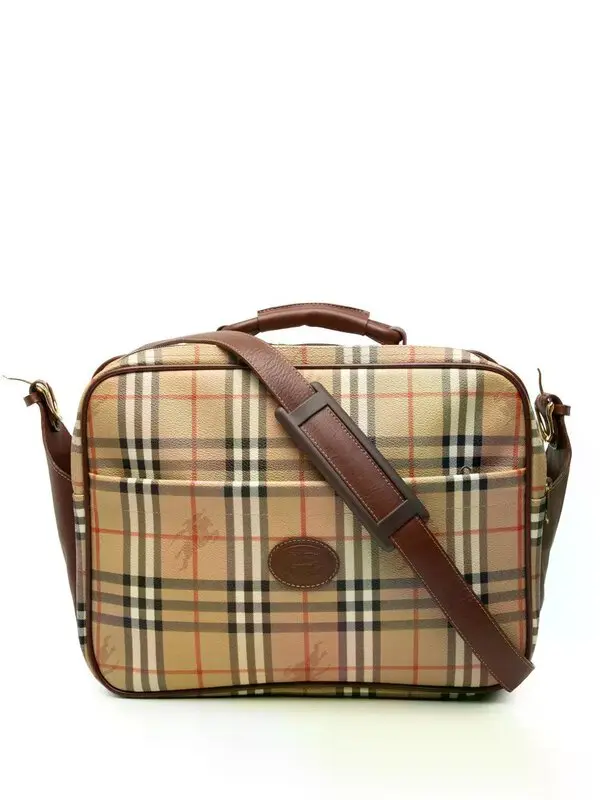 Burberry 20th Century Haymarket Check Coated Canvas Satchel