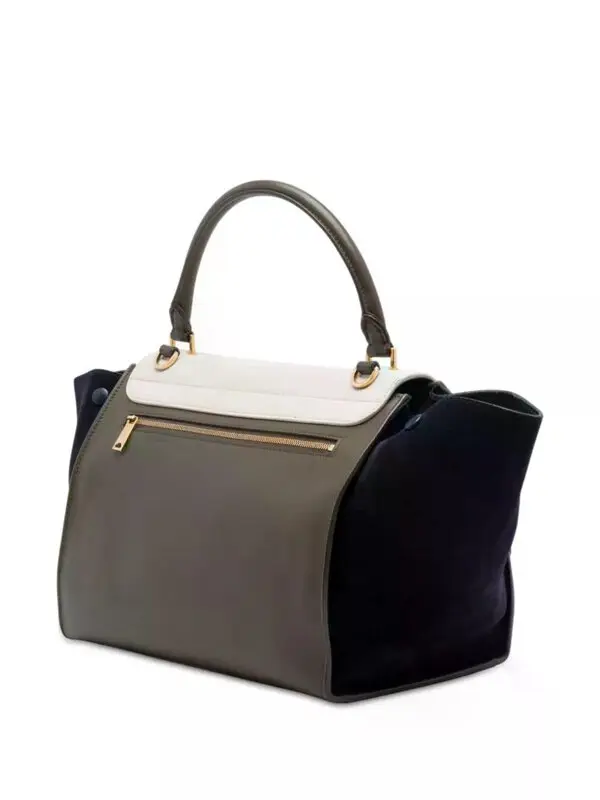 Celine Medium Tricolor Leather Trapeze Satchel