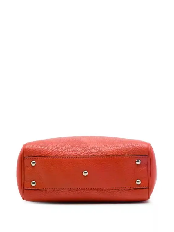 Gucci Calfskin Bamboo Shopper Satchel - Orange