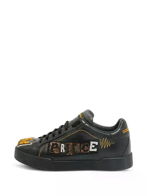 Dolce & Gabbana Portofino Prince Lace-up Sneakers - Black