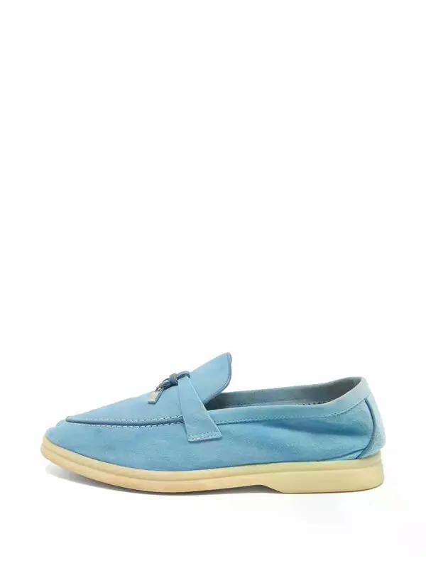 Loro Piana Summer Charms Walk Loafers Suede - Blue