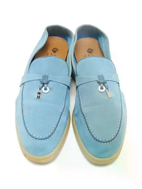 Loro Piana Summer Charms Walk Loafers Suede - Blue