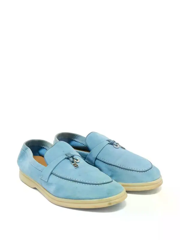 Loro Piana Summer Charms Walk Loafers Suede - Blue