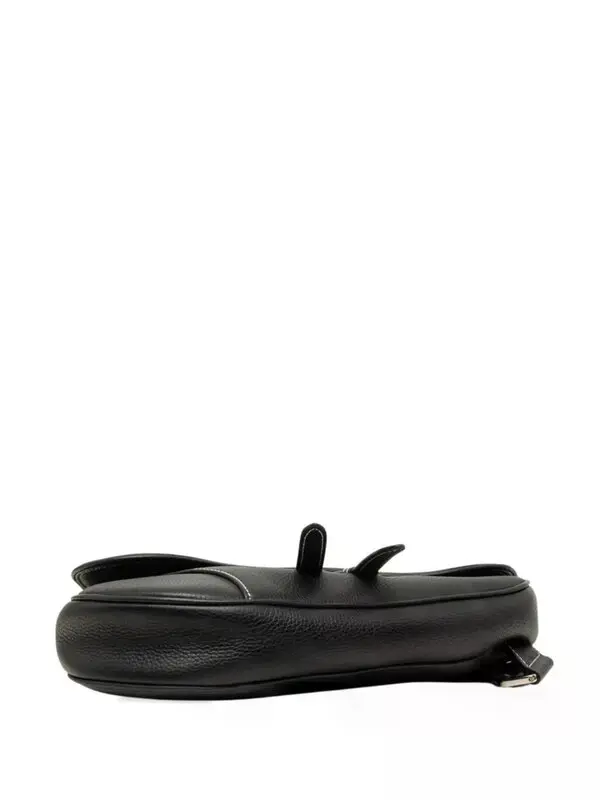 Dior Grained Calfskin Saddle Crossbody Bag - Black