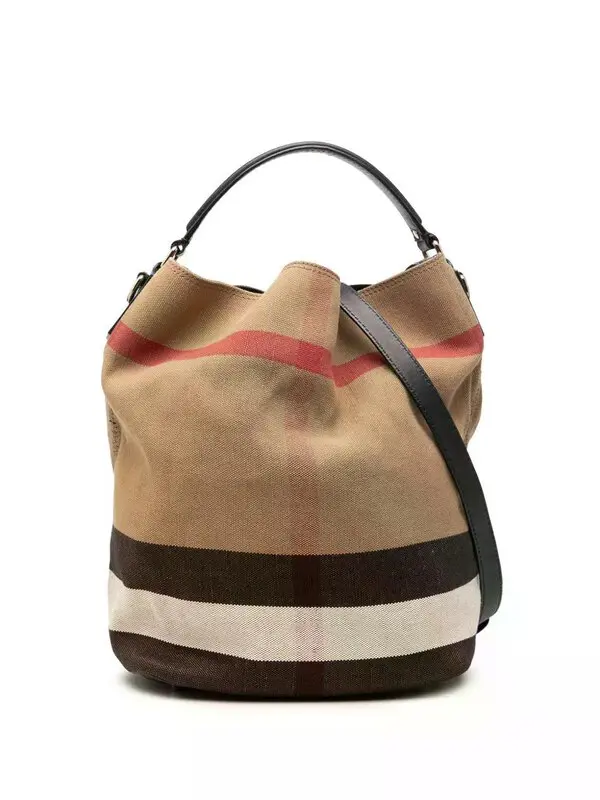 Burberry 2015 House Check Canvas Ashby Satchel - Neutrals