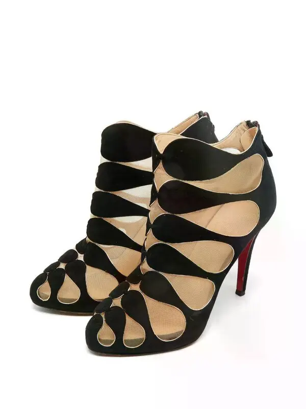 CHRISTIAN LOUBOUTIN Suede Cut-out Ankle Boots