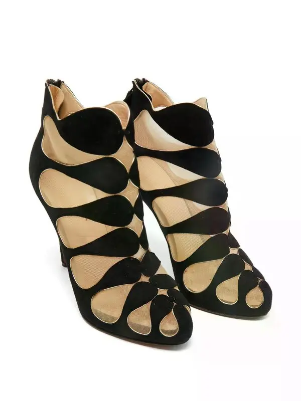 CHRISTIAN LOUBOUTIN Suede Cut-out Ankle Boots