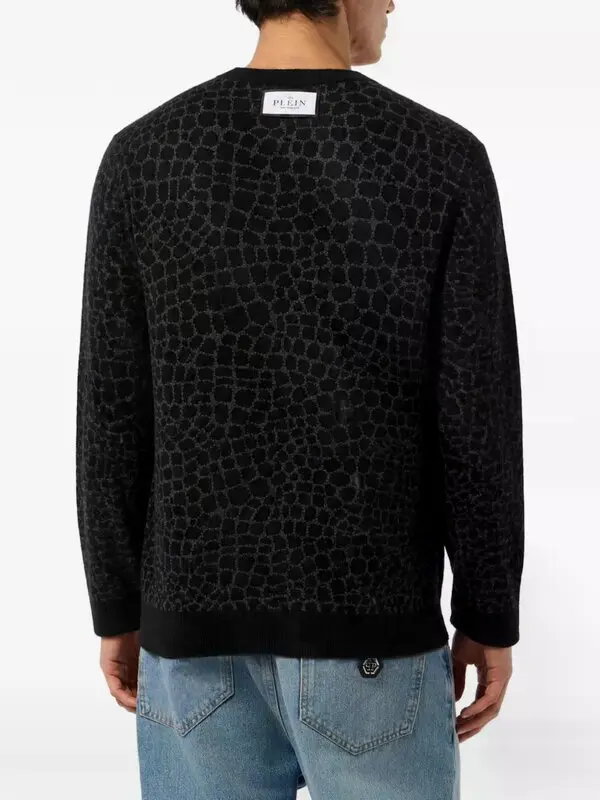 Philipp Plein Wool Cashmere Round-neck Pullover Cocco